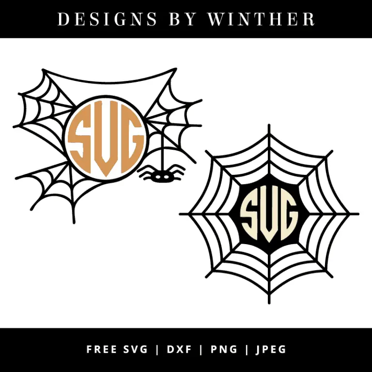 Free Spider web monogram SVG DXF PNG & JPEG – Designs By Winther