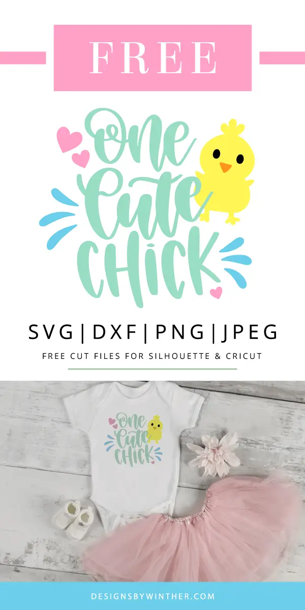 Free One cute chick SVG DXF PNG & JPEG – Designs By Winther