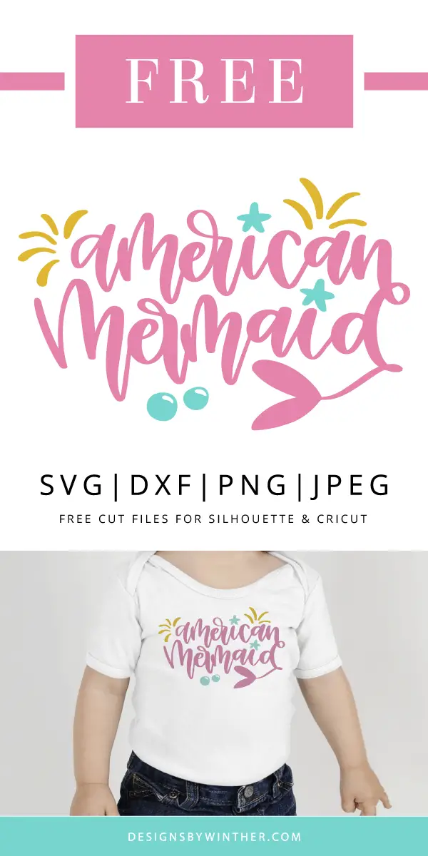 Free American Mermaid SVG DXF PNG & JPEG – Designs By Winther