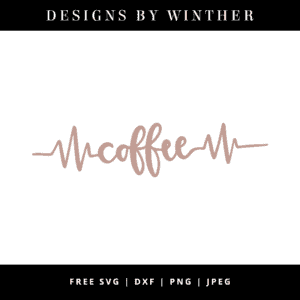 Free Coffee Heartbeat Svg Dxf Png & Jpeg – Designs By Winther